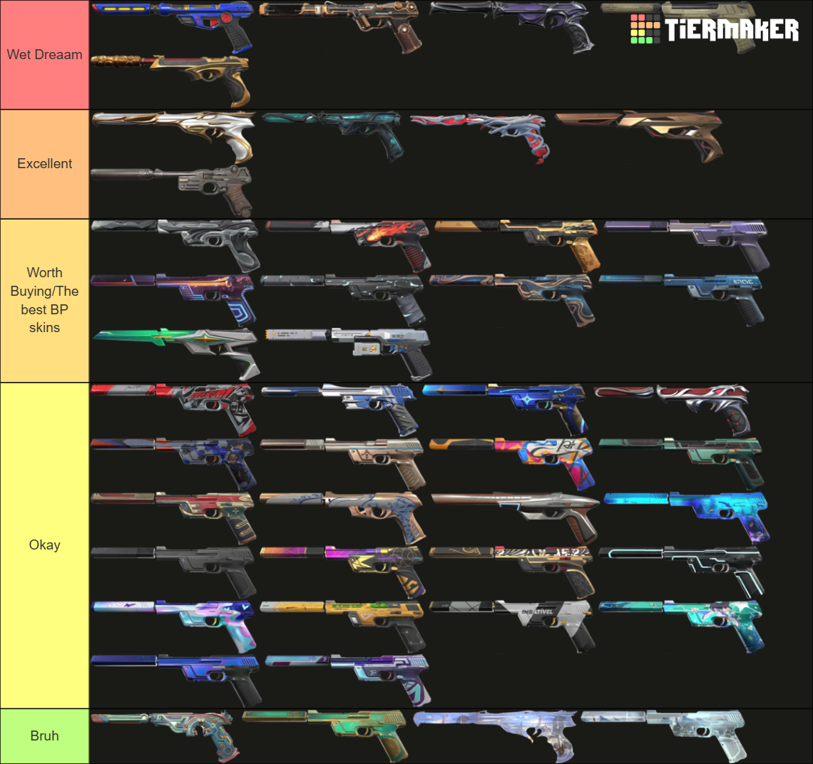 Valorant Ghost Skins*NEW*(June 2024) Tier List (Community Rankings ...