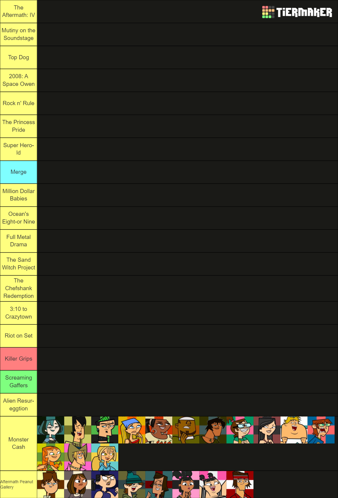 Total Drama Island: My Way Tier List (Community Rankings) - TierMaker