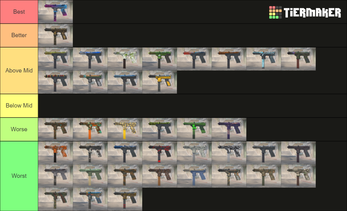 Counter-Strike 2 (CS2): All Tec-9 Skins (Feb 2024) Tier List (Community Rankings) - TierMaker