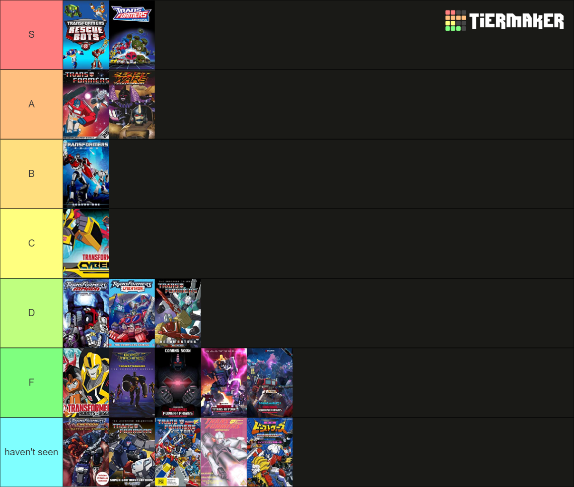 Best Transformers Shows Tier List (Community Rankings) - TierMaker