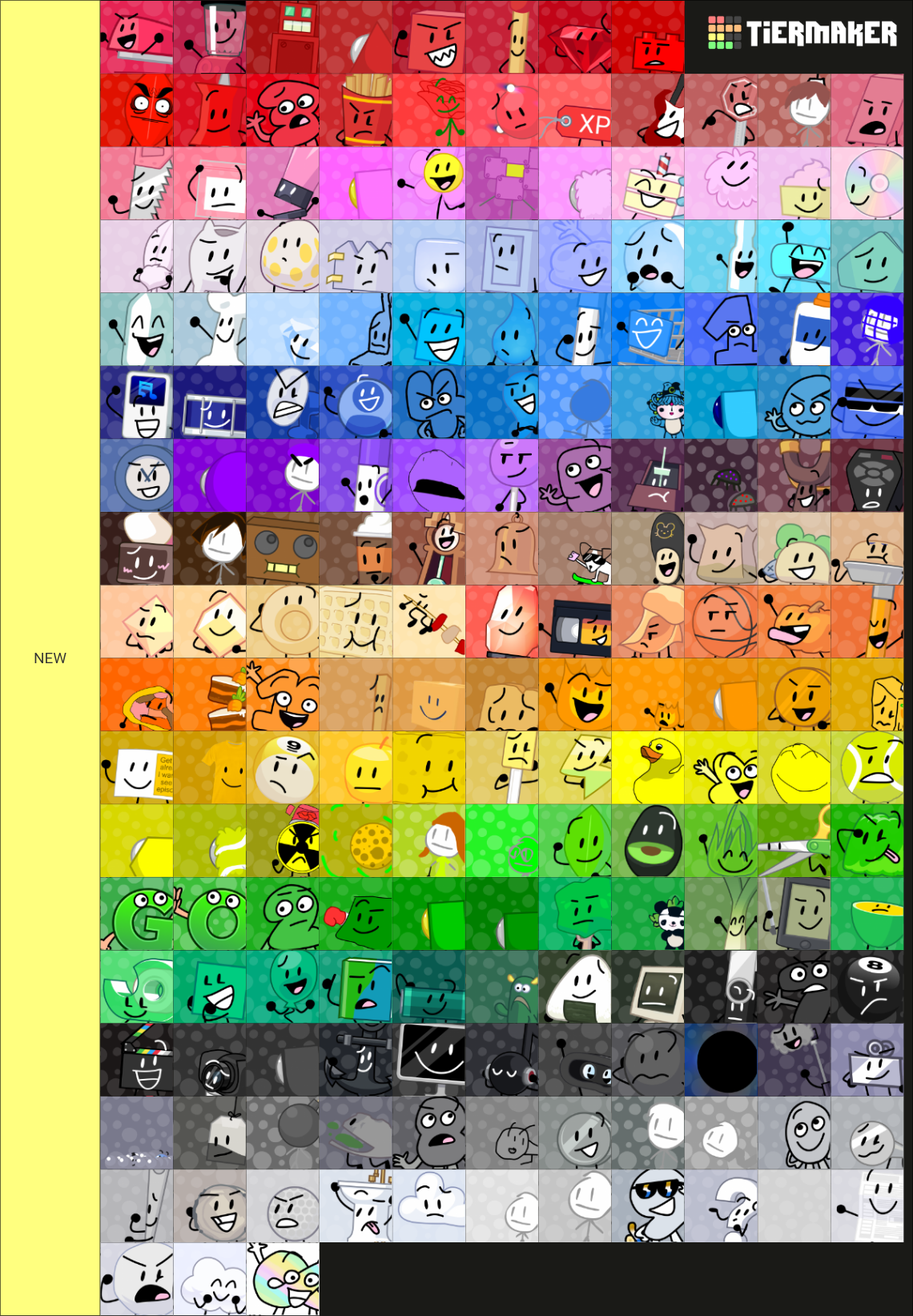 BFB fan-made Icons by pen-cap updated again Tier List (Community ...