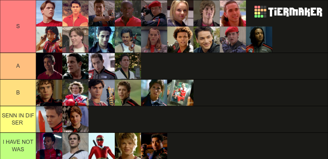 Every Red Power Ranger Ranked Tier List (Community Rankings) - TierMaker