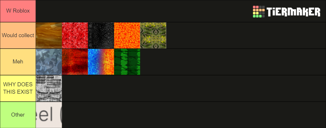 Roblox textures Tier List (Community Rankings) - TierMaker