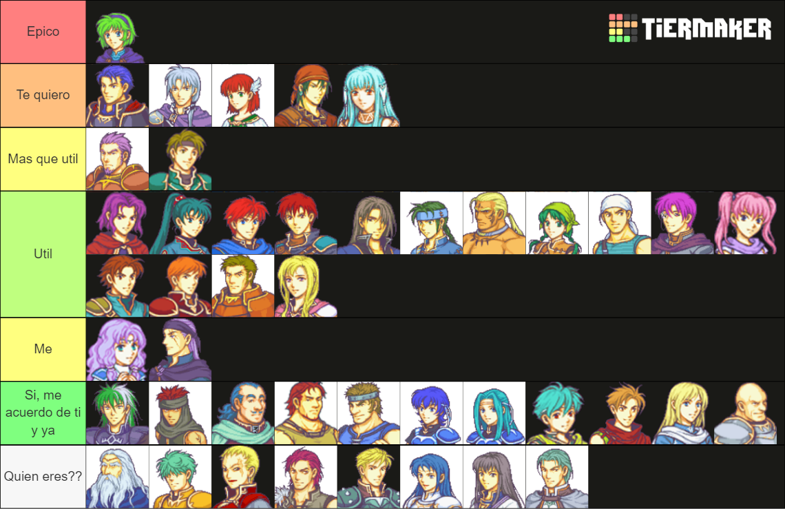 FE7 Playable Characters Tier List (Community Rankings) - TierMaker