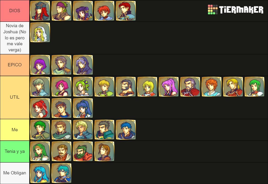 Fire Emblem Sacred Stones Playable Characters Tier List (Community ...