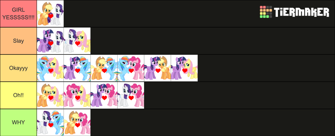 Mlp main 6 ships Tier List (Community Rankings) - TierMaker
