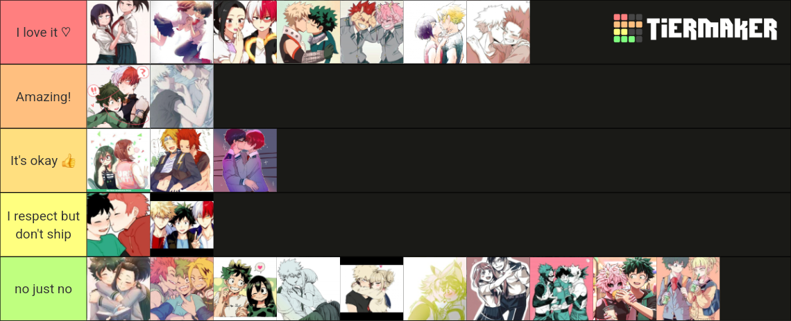 mha ships Tier List (Community Rankings) - TierMaker