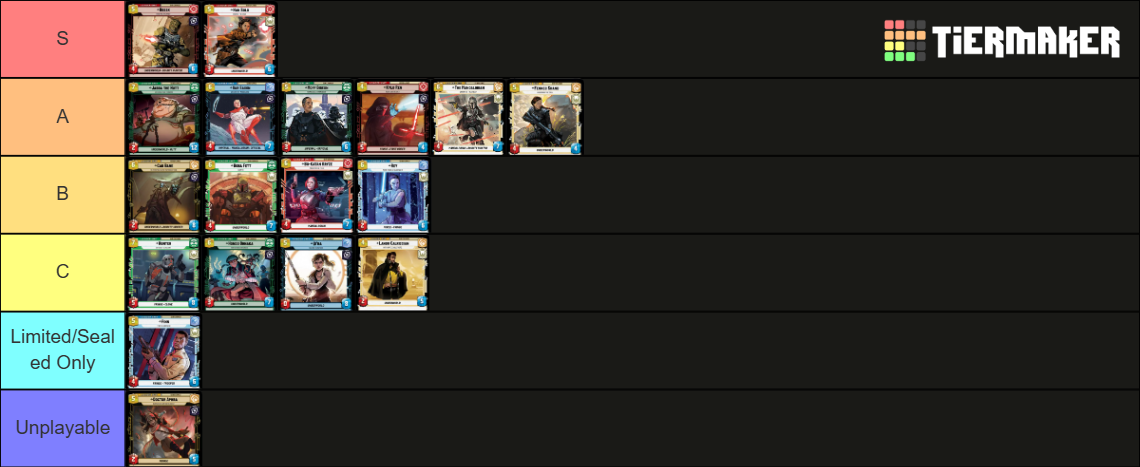 Star Wars Unlimited Set 2 Leaders Tier List Community Rankings Tiermaker