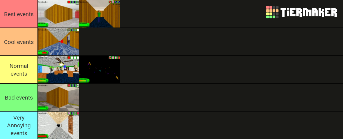 All Baldi's Basics Events Tier List (Community Rankings) - TierMaker