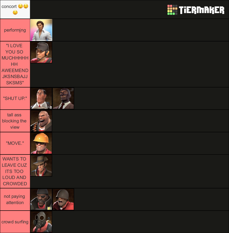 Team Fortress 2 Characters Tier List (Community Rankings) - TierMaker