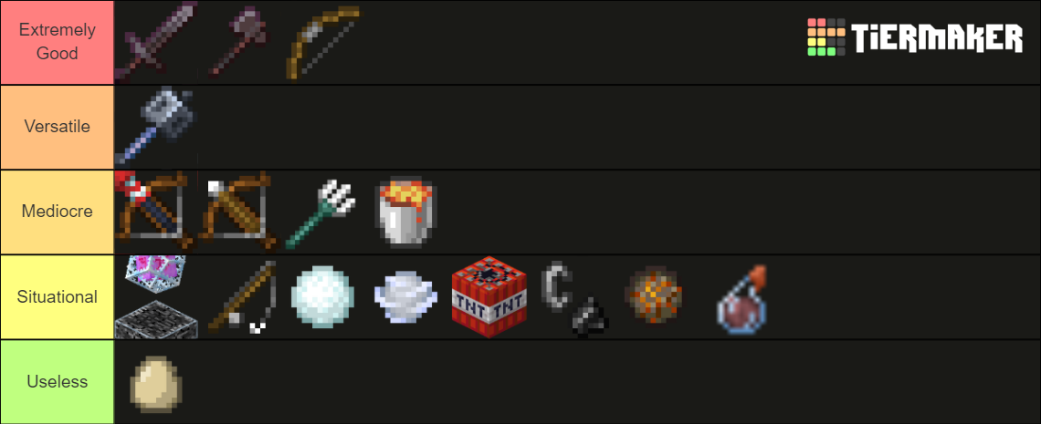 Minecraft Weapons(1.21) Tier List (Community Rankings) - TierMaker