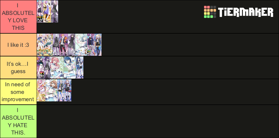 Pjsk new character designs Tier List (Community Rankings) - TierMaker