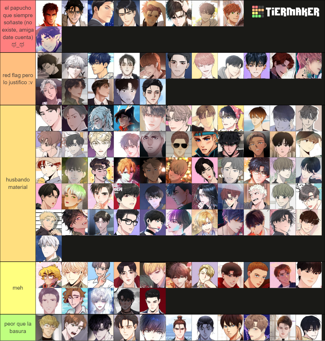 Husbandos Webtoon Tier List (Community Rankings) - TierMaker