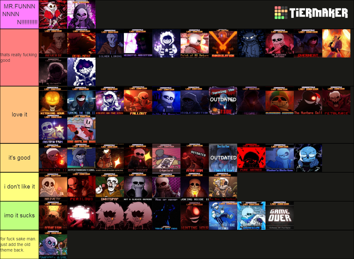 UNDERTALE: Last Corridor OST + Extras June 2024. Tier List (Community ...