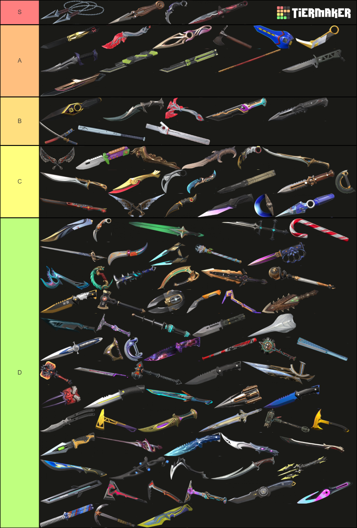 Valorant Melee / Knife Skins (August 2024) Tier List (Community ...