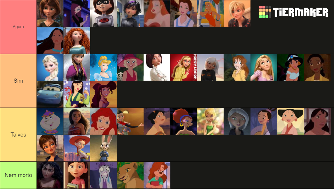 Disney/Pixar Waifus Tier List (Community Rankings) - TierMaker
