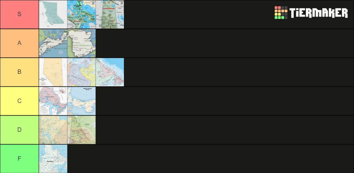 Canada Provinces and Territories Tier List (Community Rankings) - TierMaker