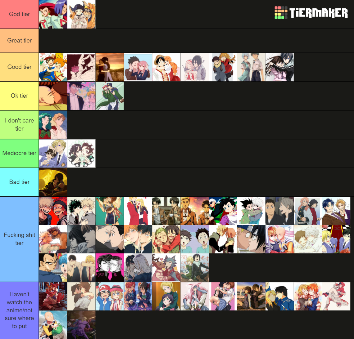 Anime ships Tier List (Community Rankings) - TierMaker