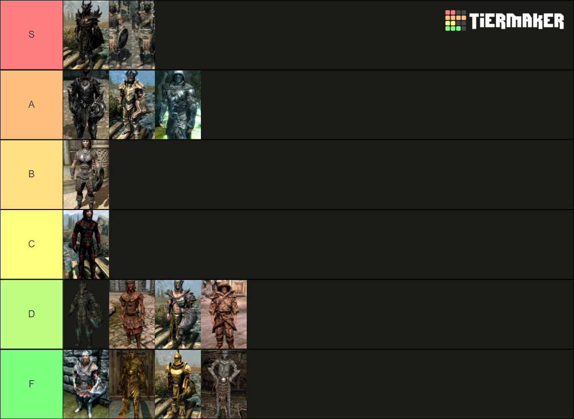 all skyrim armor sets Tier List (Community Rankings) - TierMaker