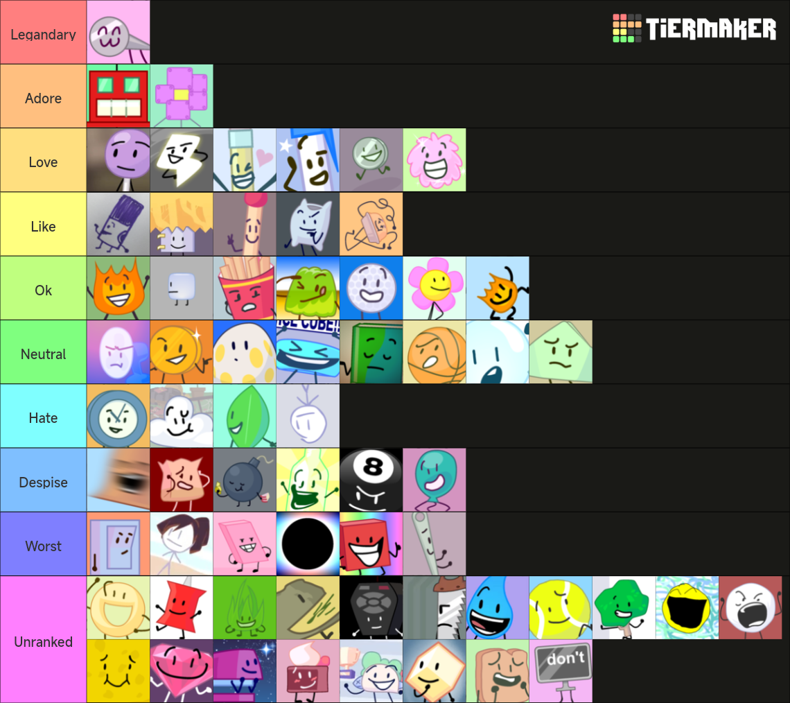 All 64 BFB Characters Tier List (Community Rankings) - TierMaker