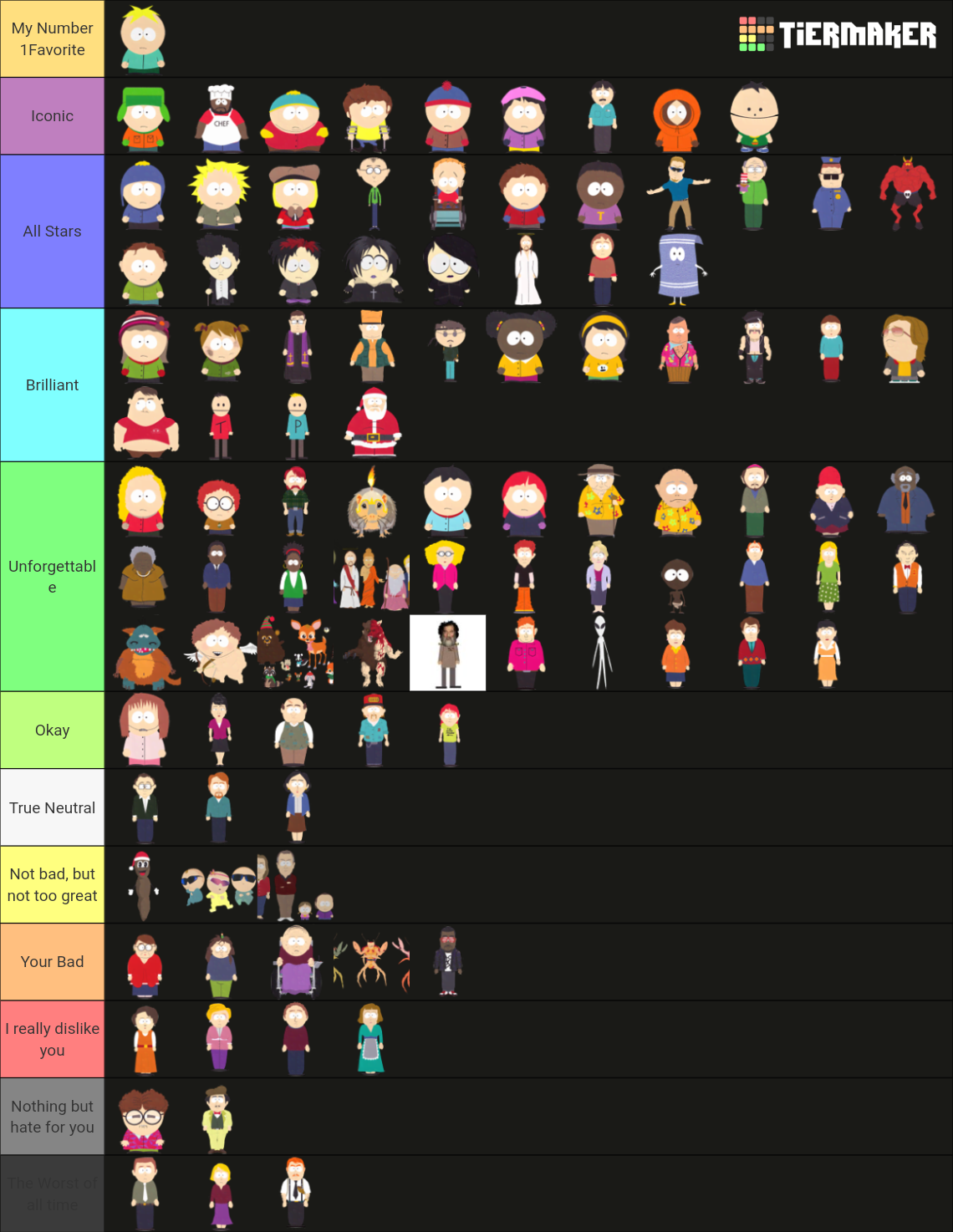 Ultimate South Park Character Tier List (Community Rankings) - TierMaker