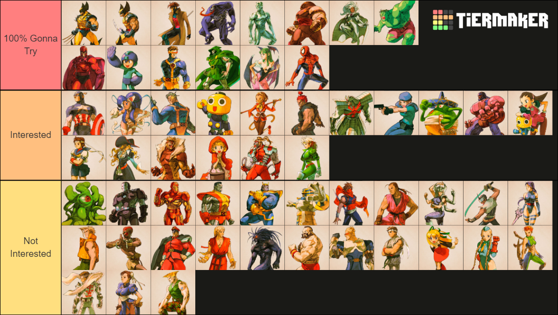 Marvel vs Capcom 2 Tier List (Community Rankings) - TierMaker
