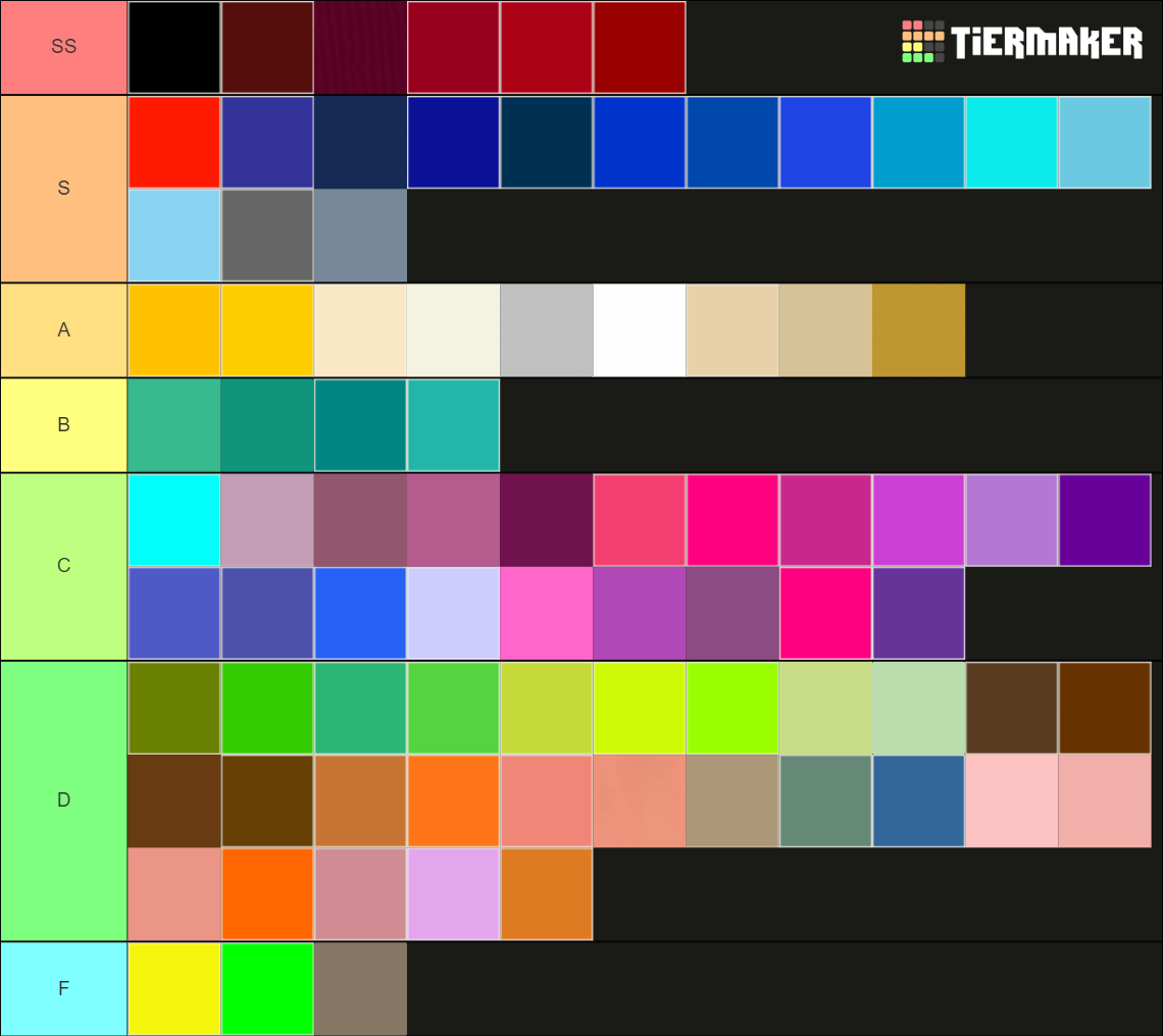 Colors Tier List (Community Rankings) - TierMaker