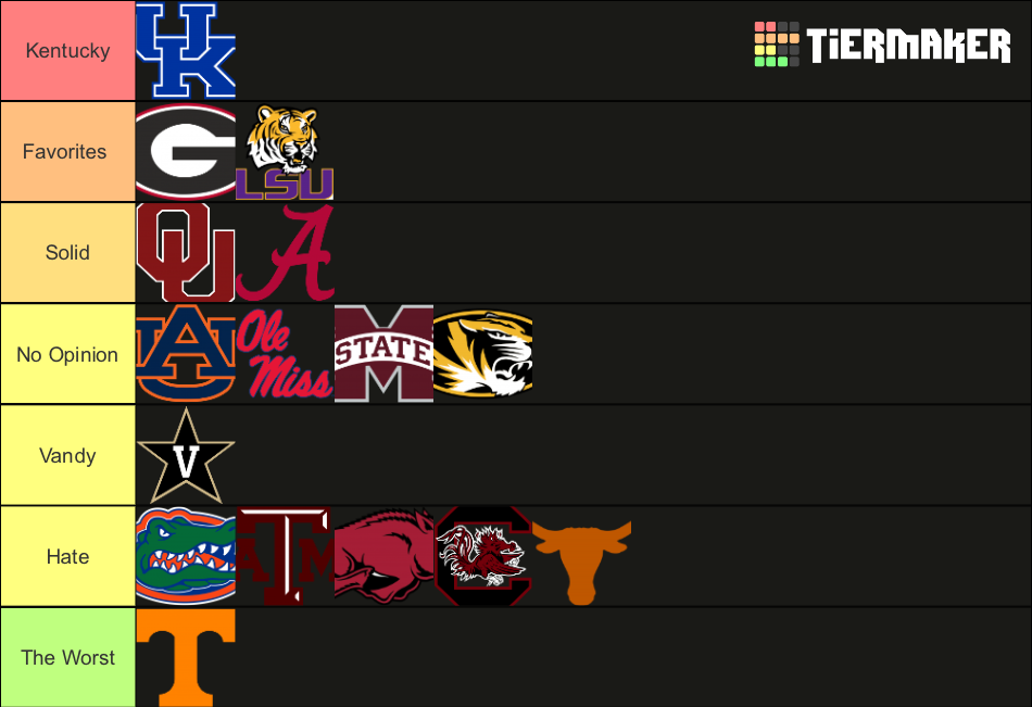 2024 SEC TEAMS Tier List (Community Rankings) - TierMaker