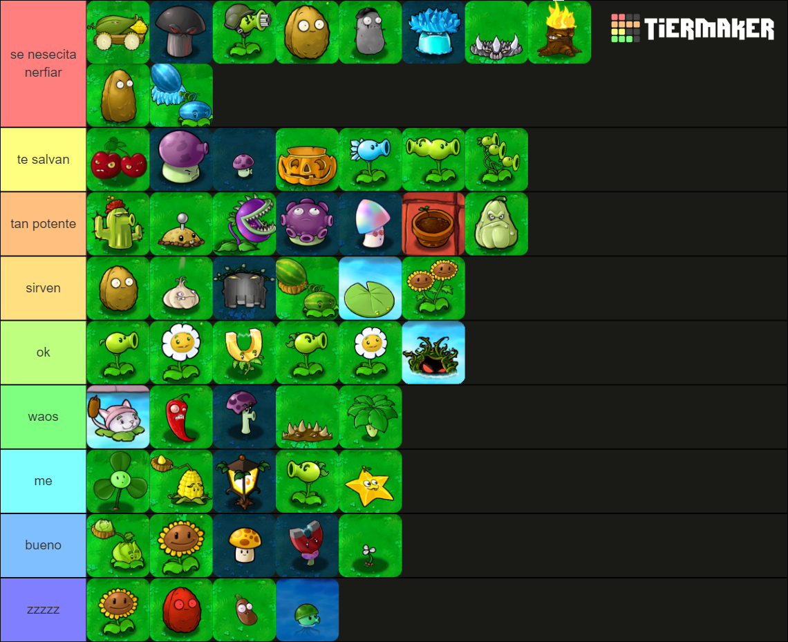 Plants vs. Zombies - Plants' Tier List (Community Rankings) - TierMaker