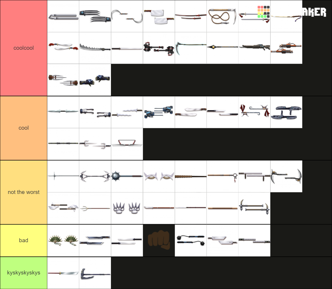 Shadow Fight 2 Weapon Tier List (Community Rankings) - TierMaker