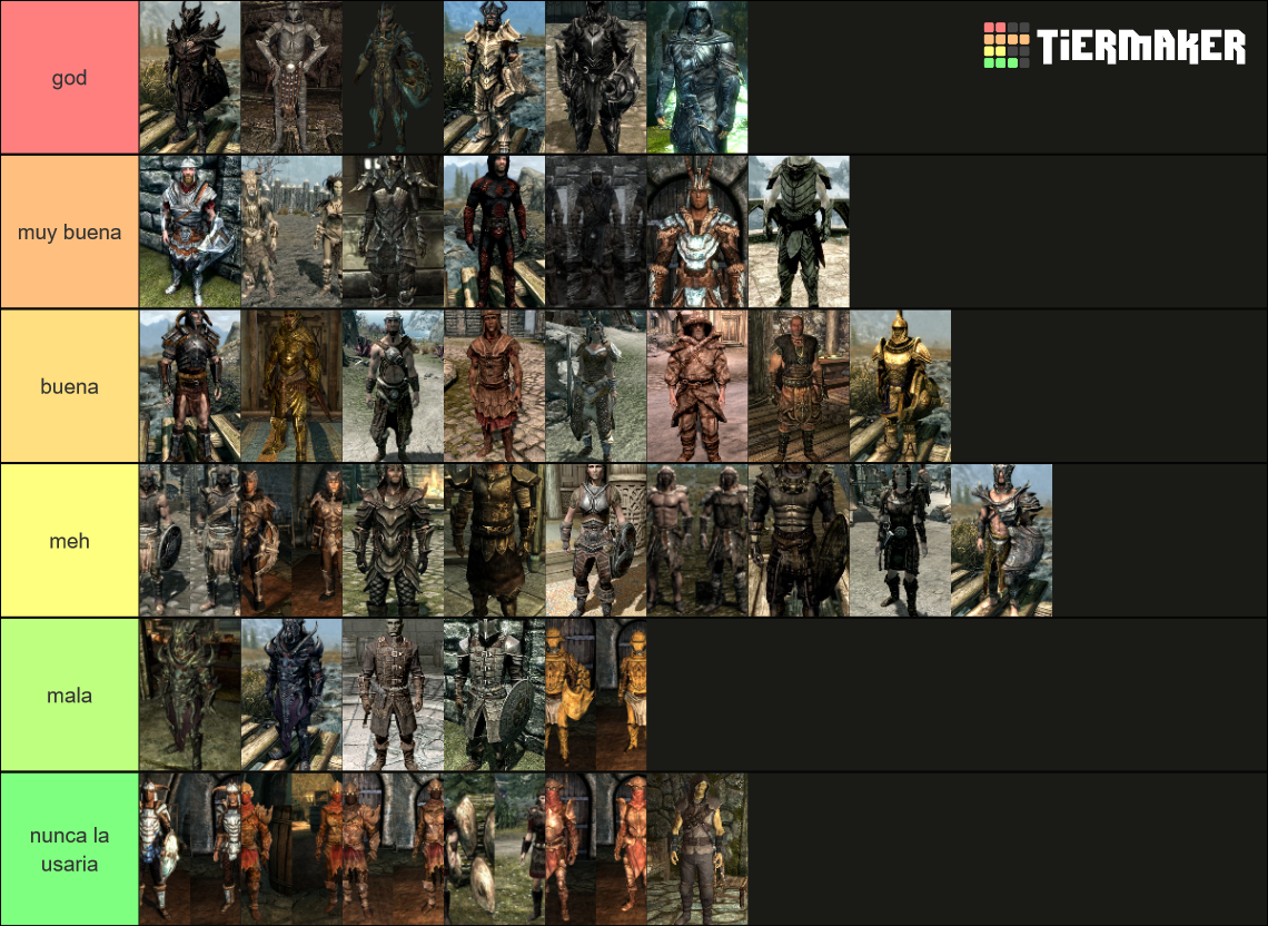 all skyrim armor sets Tier List (Community Rankings) - TierMaker