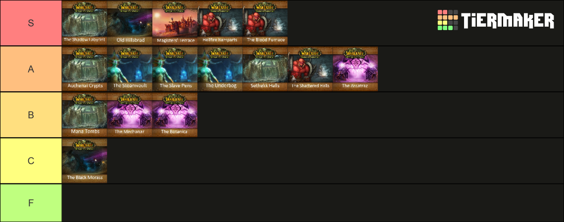 TBC Dungeons Tier List (Community Rankings) - TierMaker