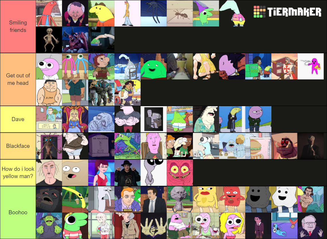 Smiling Friends Characters Tier List (Community Rankings) - TierMaker