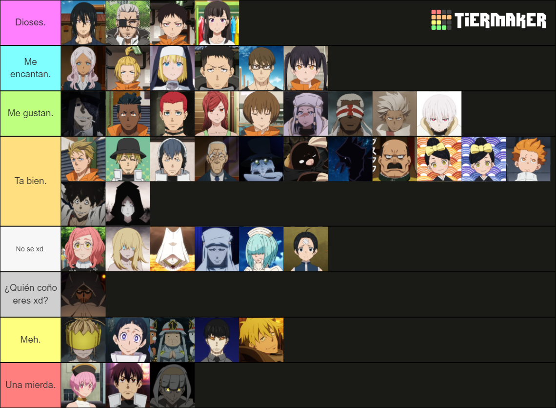 Fire Force Characters Tier List (Community Rankings) - TierMaker