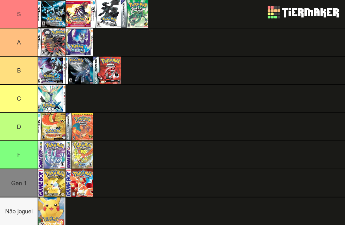 Pokemon Games Tier List (Community Rankings) - TierMaker