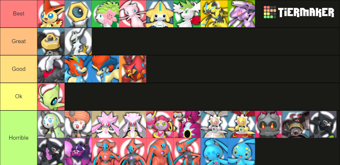 EVERY MYTHICAL POKEMON Tier List (Community Rankings) - TierMaker