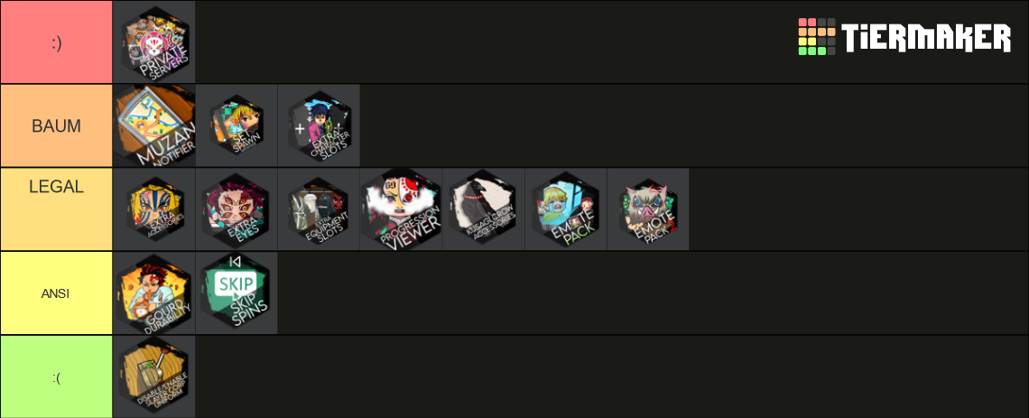 Project Slayer Game Pass Tier List (Community Rankings) - TierMaker