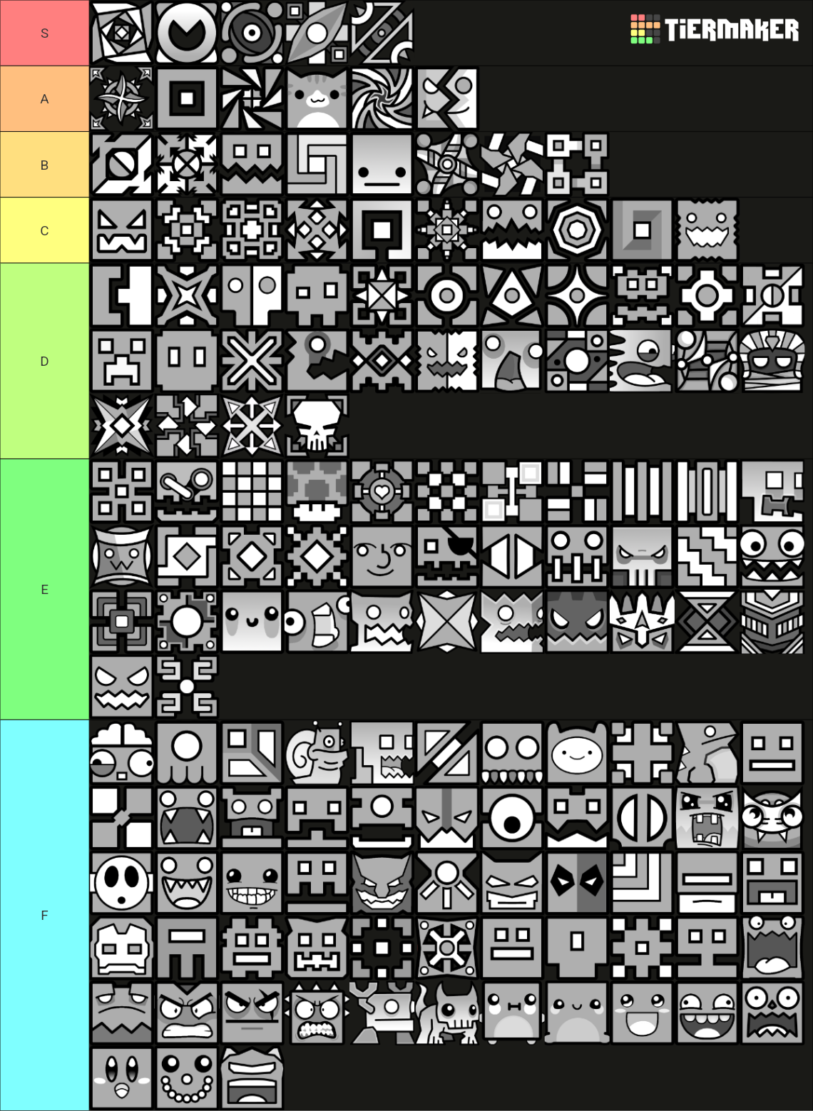 Geometry Dash Cubes Tier List (Community Rankings) - TierMaker