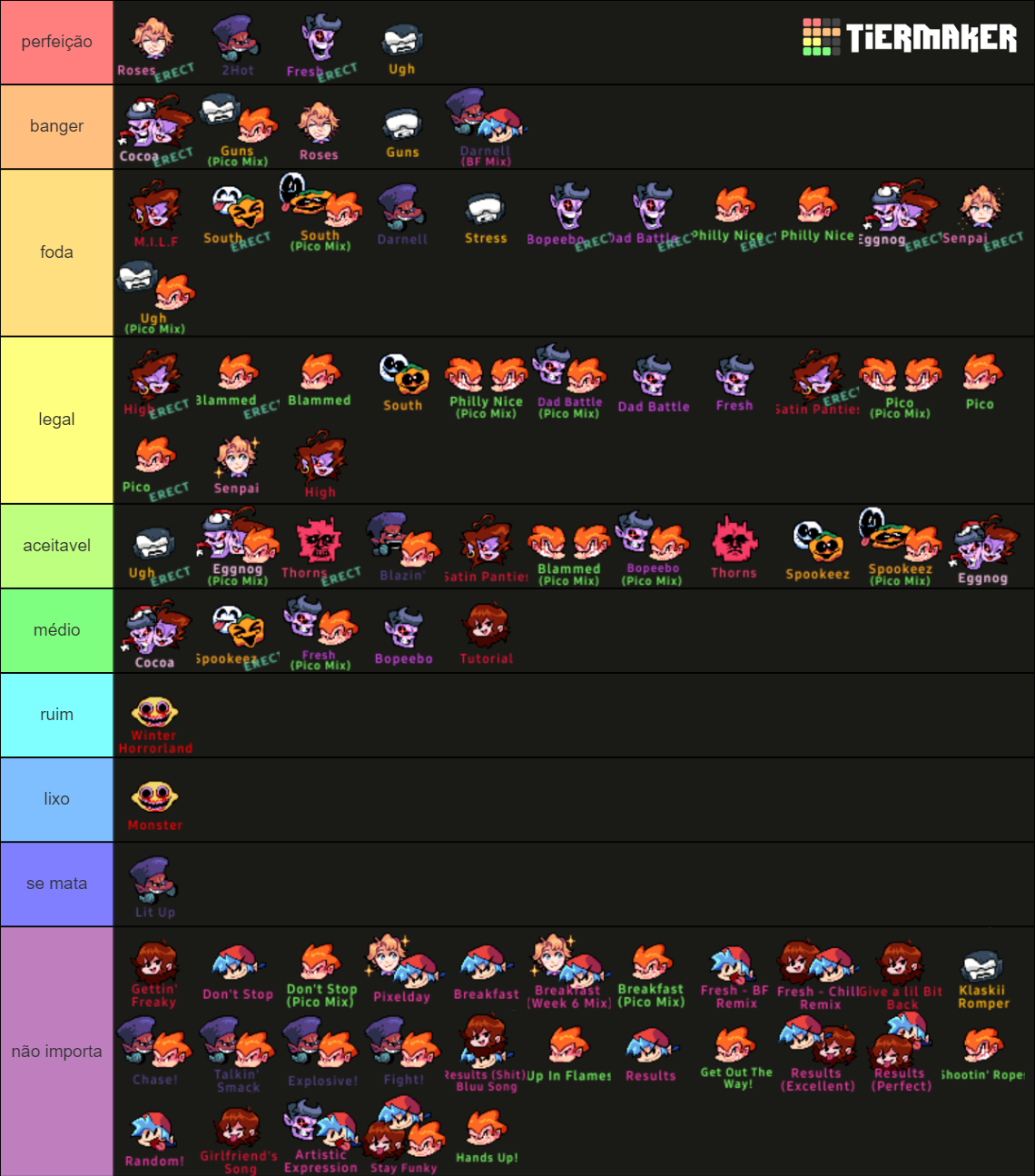 FNF OST (VOL. 1-4) Tier List (Community Rankings) - TierMaker