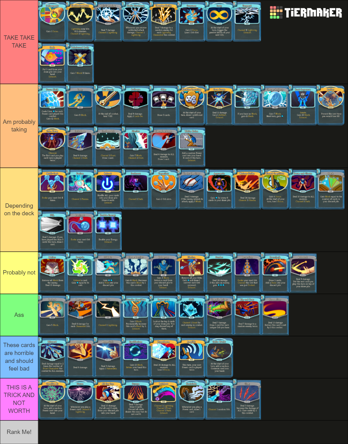 Slay the Spire Defect Cards Tier List (Community Rankings) - TierMaker