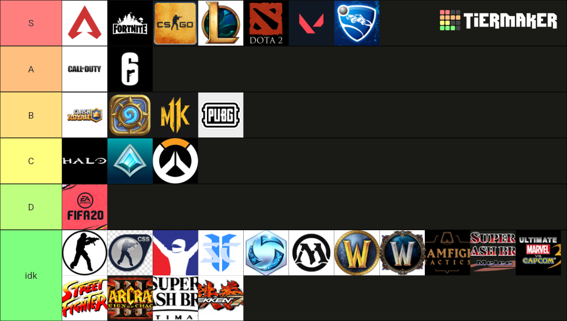 Competitive Games Tier List (Community Rankings) - TierMaker