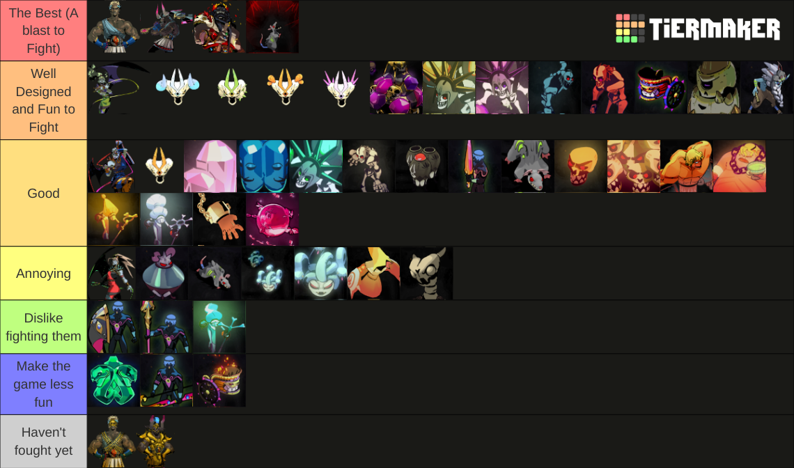 Hades Enemies Tierlist Tier List (Community Rankings) - TierMaker