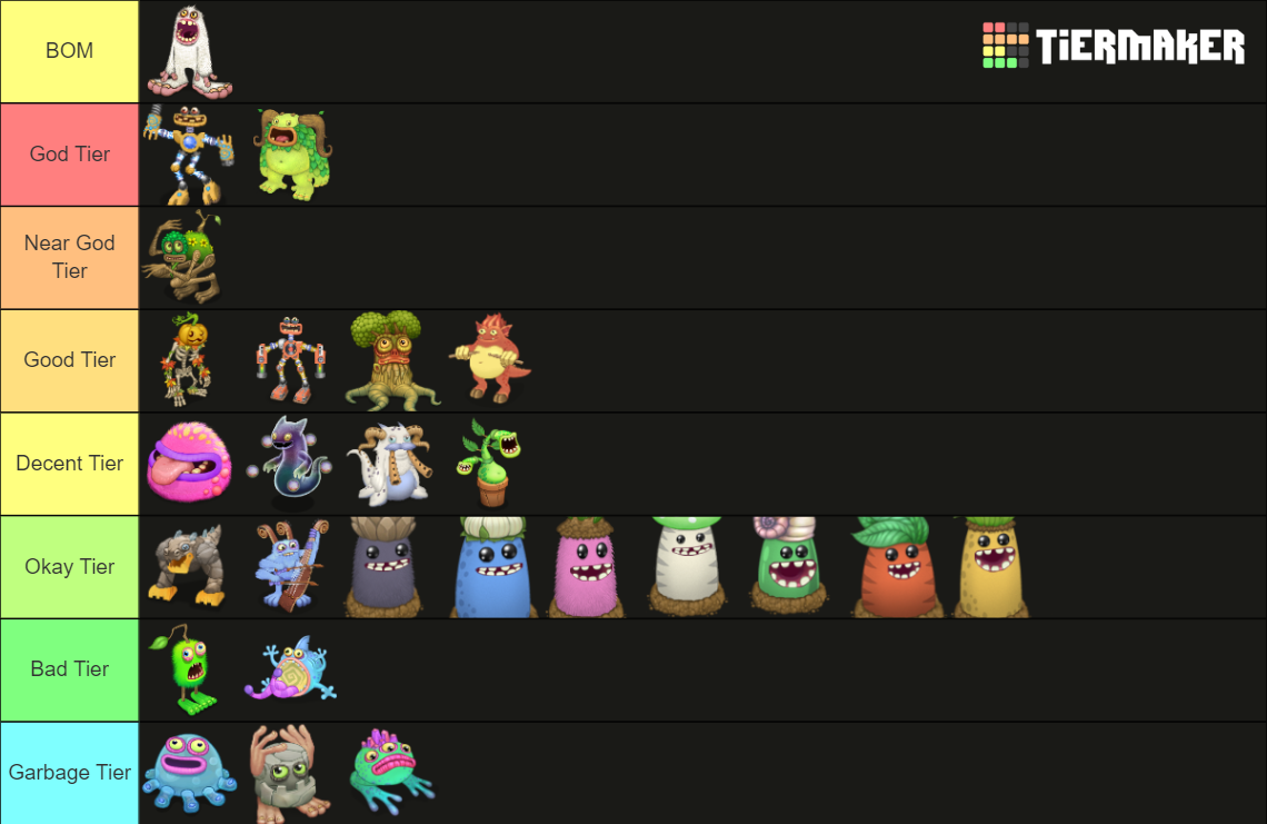 My Singing Monsters Plant Island Tier List (Community Rankings) - TierMaker
