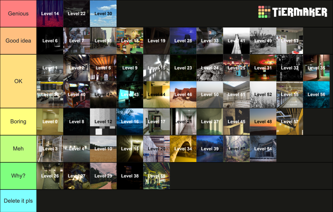 Backrooms Levels (+500 LEVELS!) Tier List (Community Rankings) - TierMaker