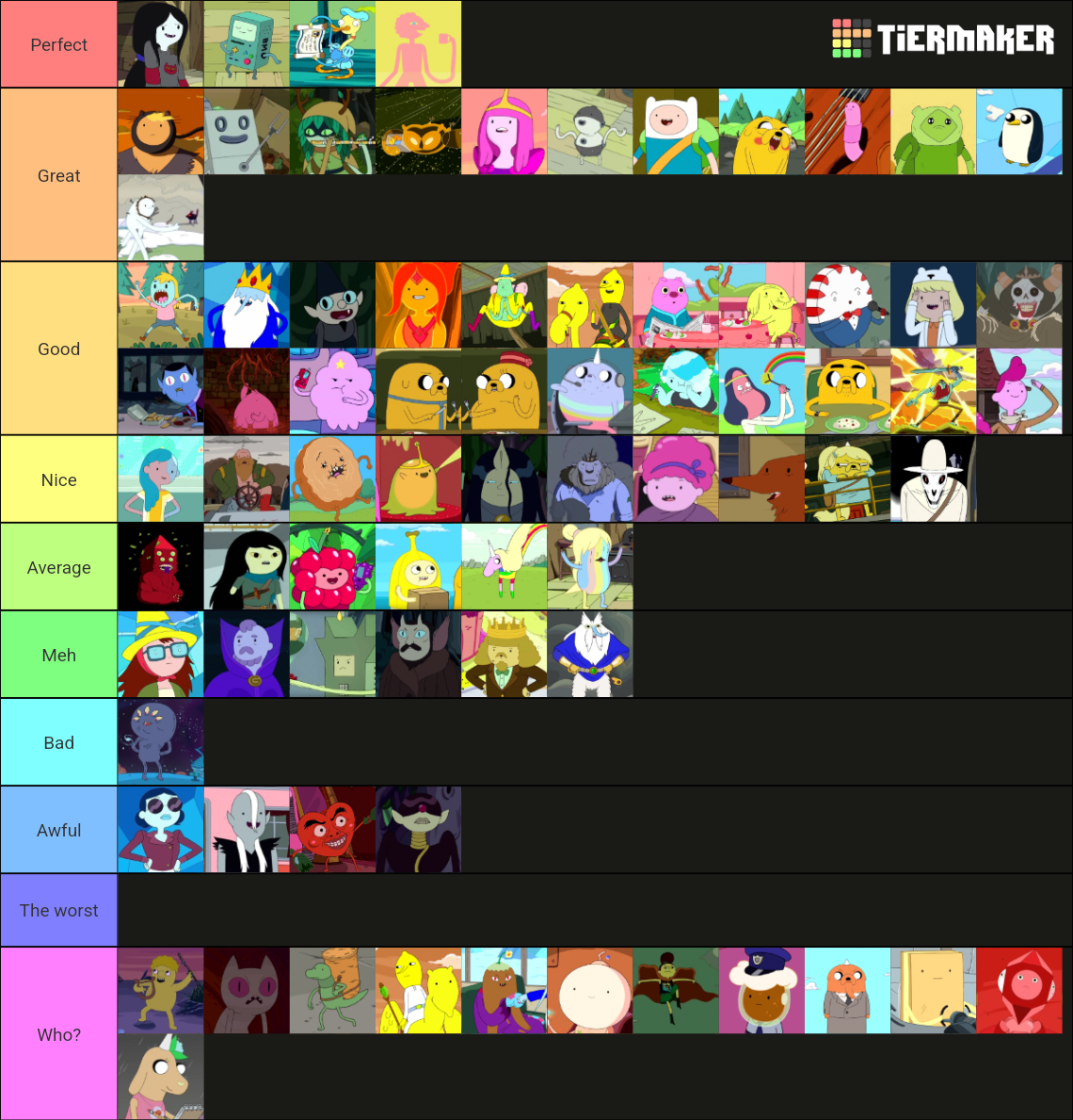 Adventure Time Characters (Major and recurring) Tier List (Community ...