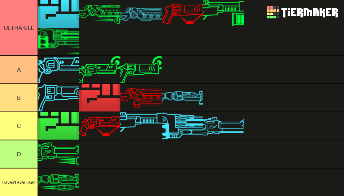 ULTRAKILL All Weapons (Including Sharpshooter) Tier List (Community ...
