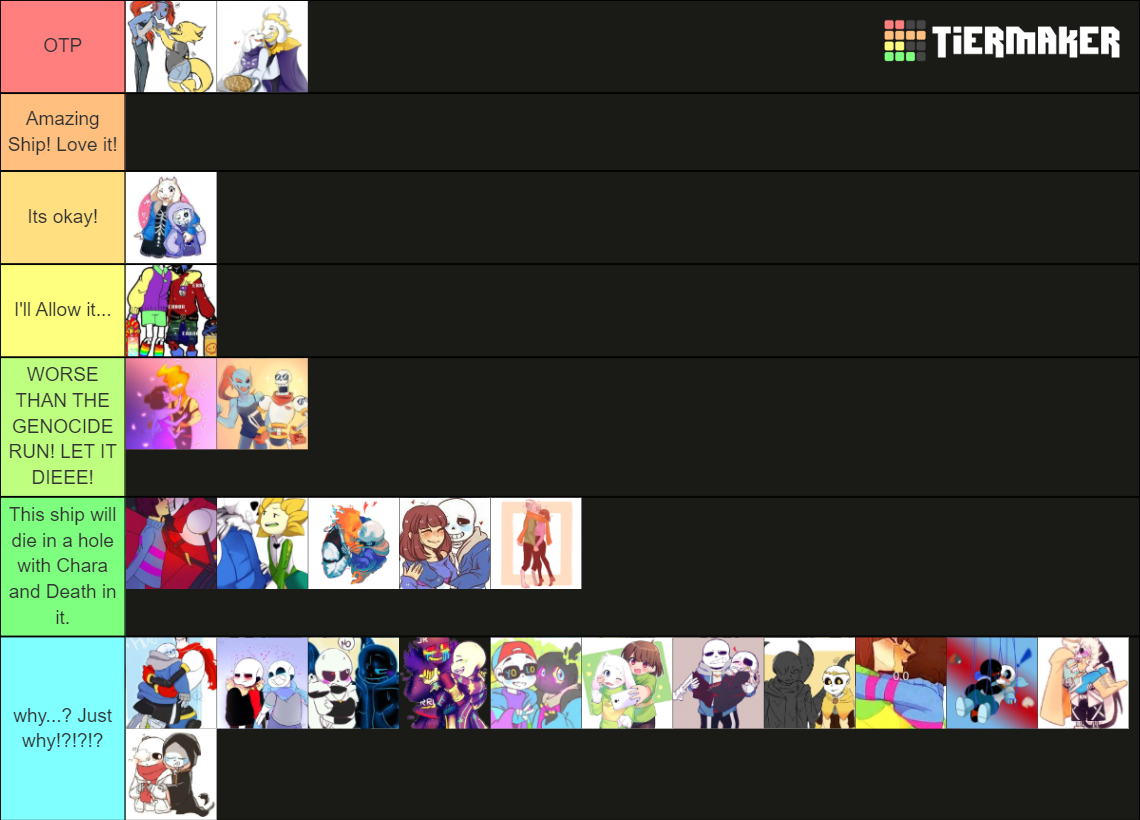 Undertale Ships Tier List (Community Rankings) - TierMaker