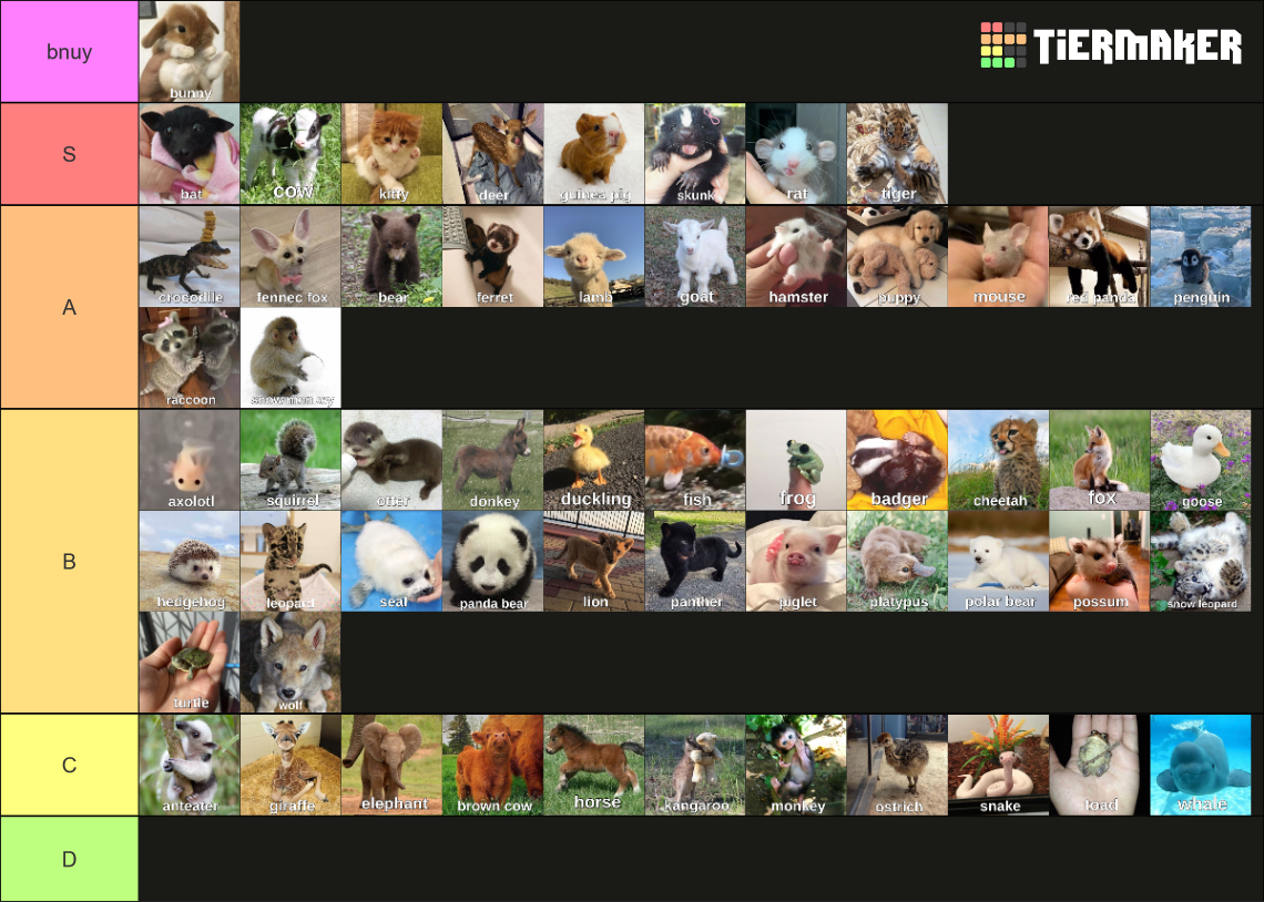 baby animals Tier List (Community Rankings) - TierMaker