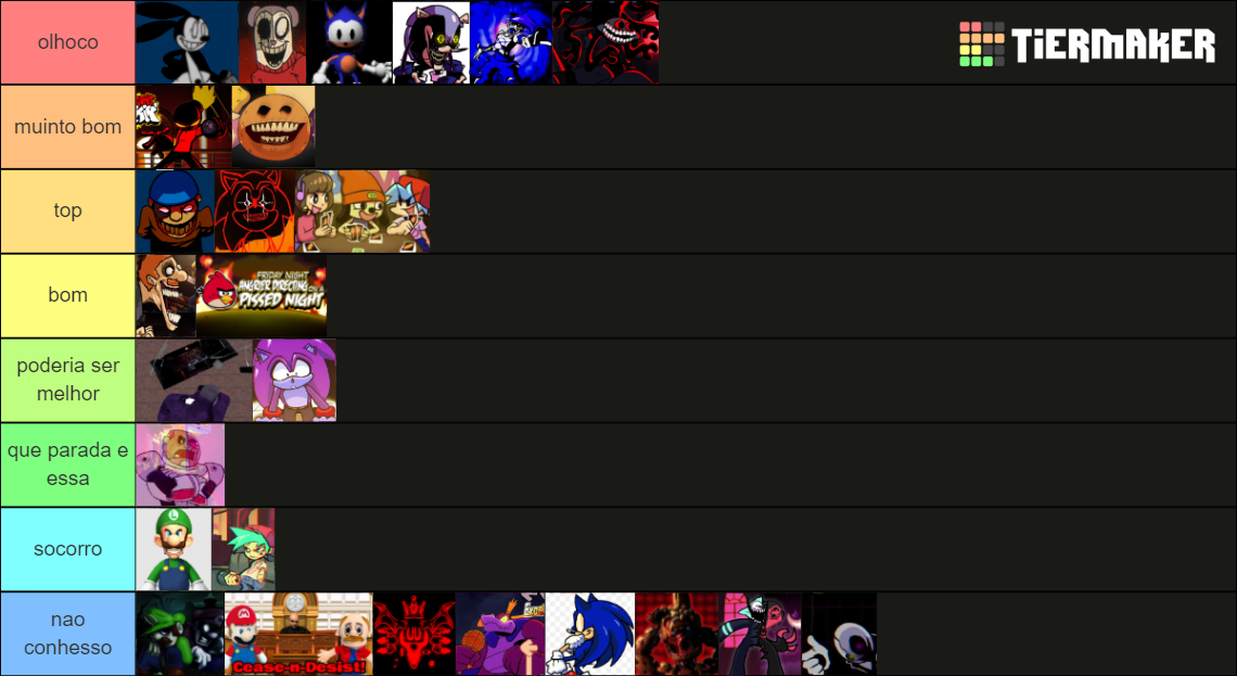 FNF mods with lyrics sections! Tier List (Community Rankings) - TierMaker