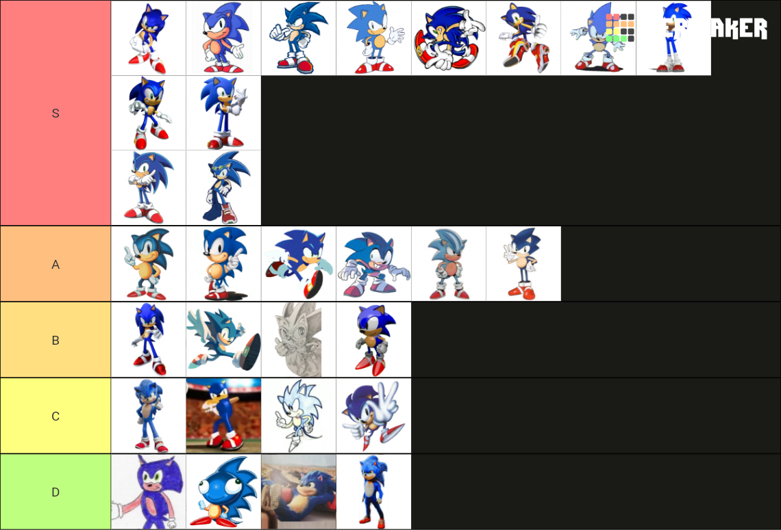 Sonic Designs Tier List (Community Rankings) - TierMaker